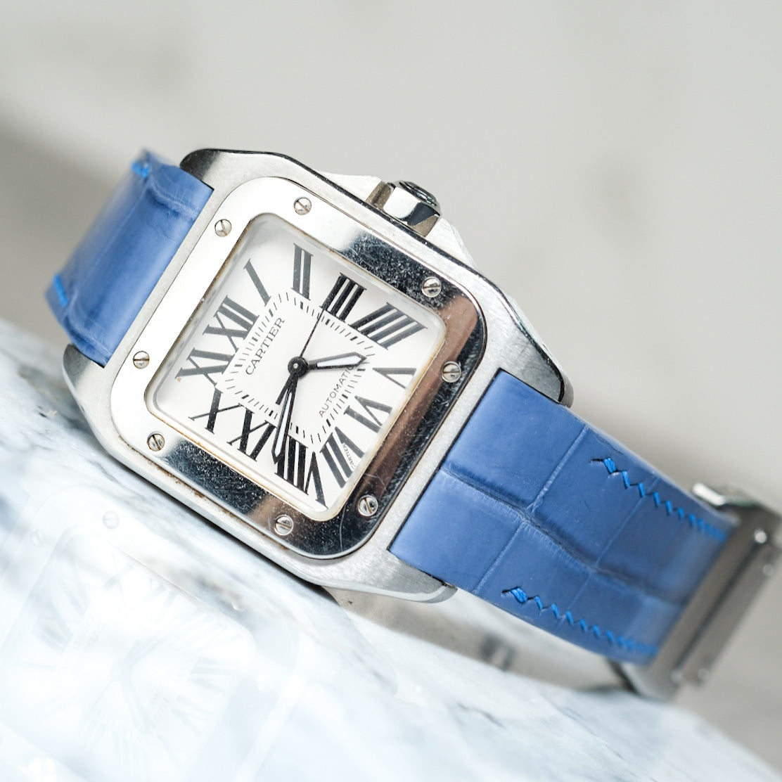 Bespoke Watch Strap in Icy Blue Alligator – Solitaire Official
