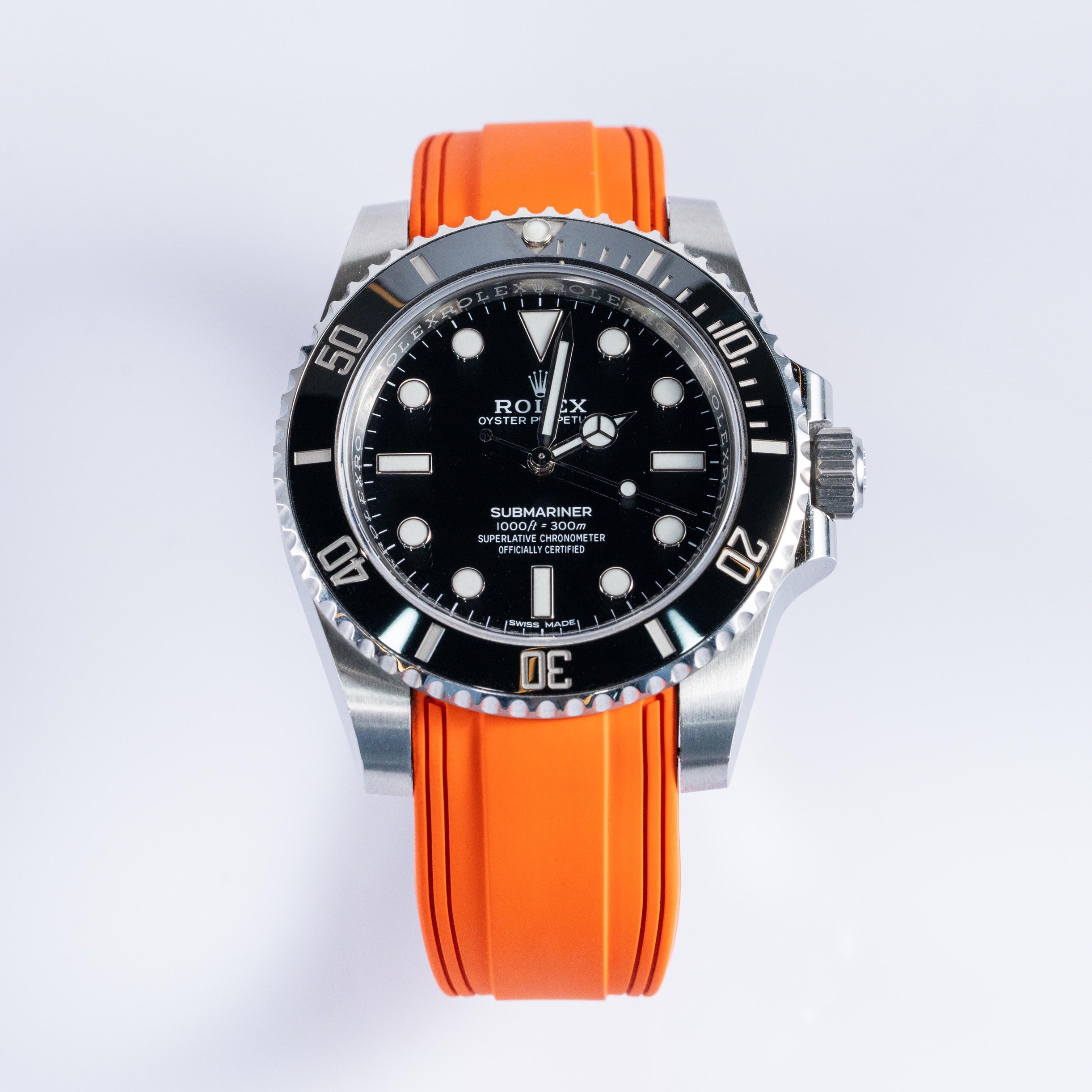 Solitaire Rubber straps in Zesty Orange for Rolex Submariner 116610LN ...