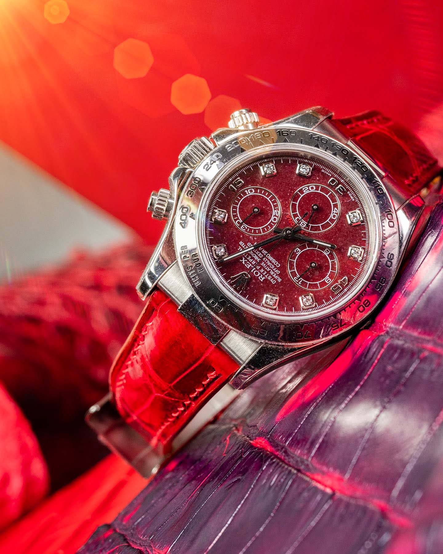 Bespoke Watch Strap in Ferrari Red Crocodile – Solitaire Official