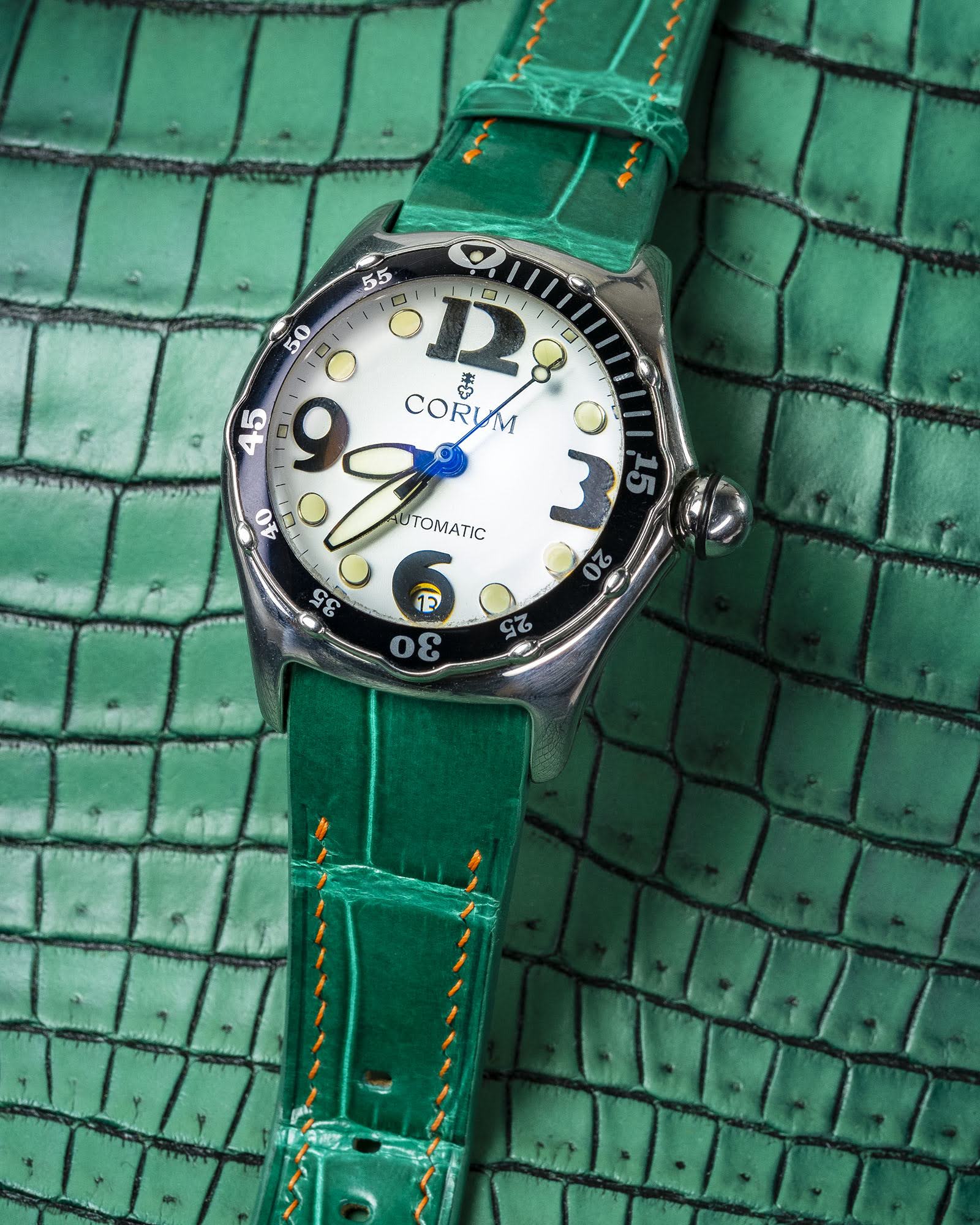 Bespoke Watch Strap in Emerald Green Crocodile – Solitaire Official