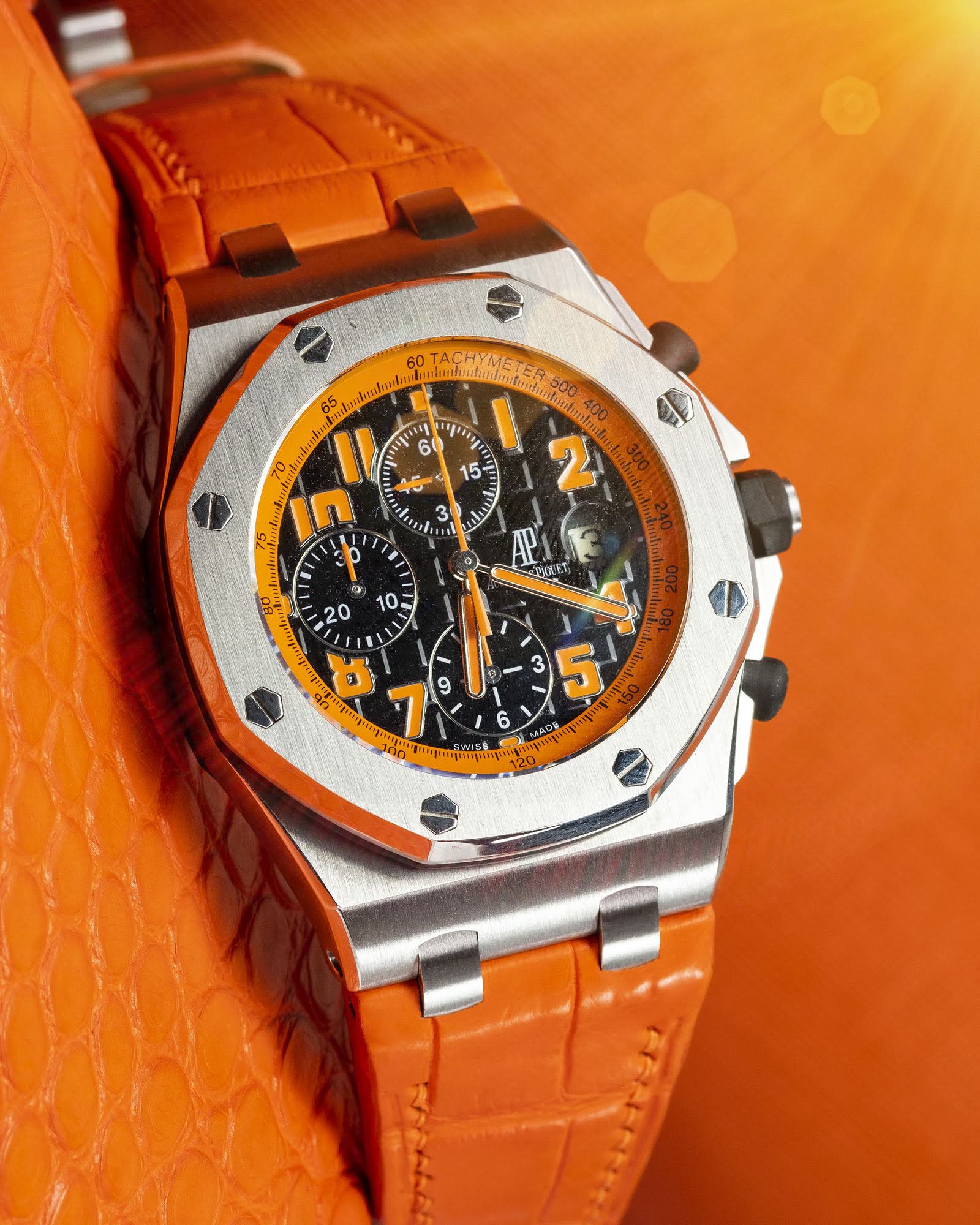 Bespoke Watch Strap in Volcanic Orange Alligator – Solitaire Official