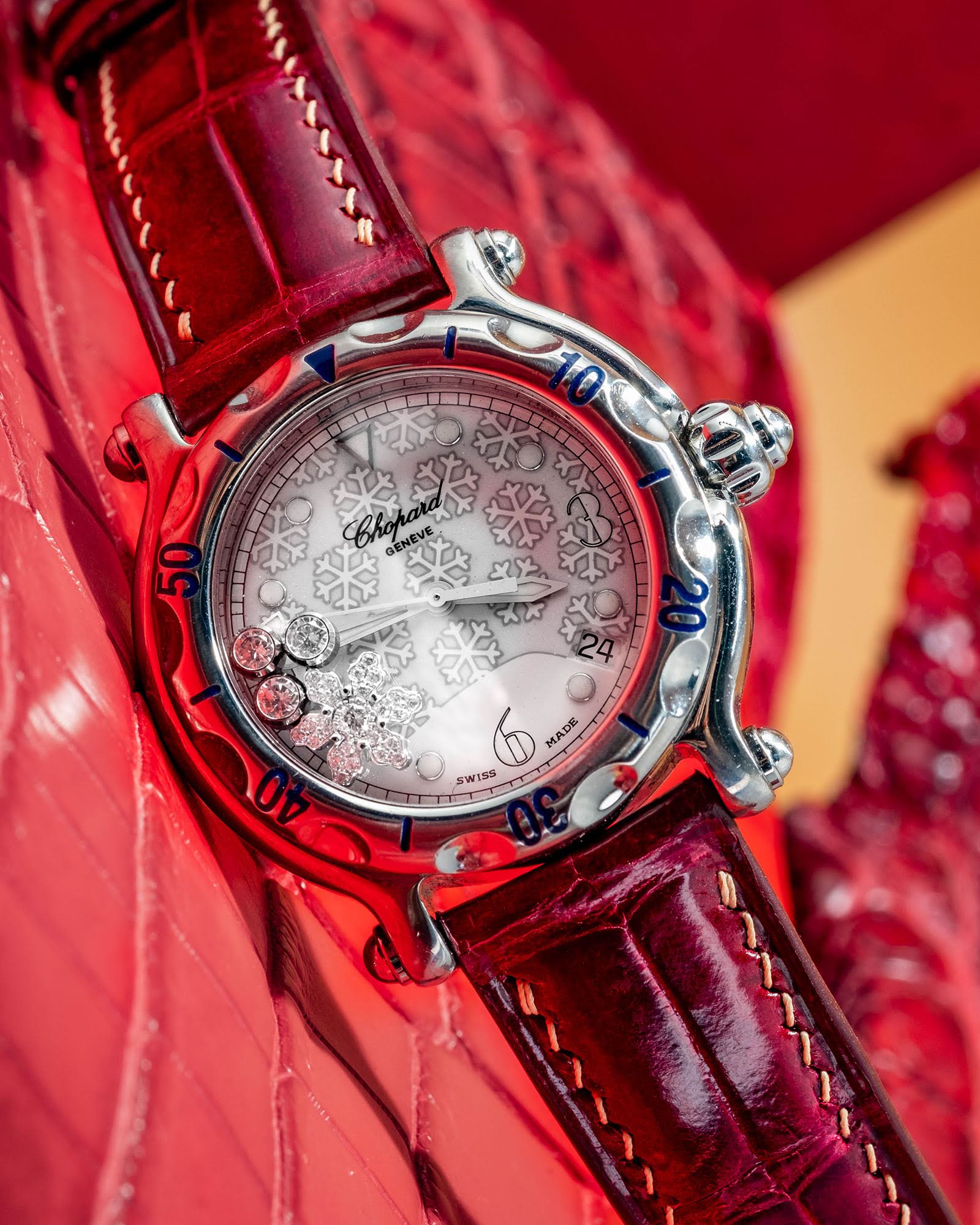 Bespoke Watch Strap in Blood Red Crocodile – Solitaire Official