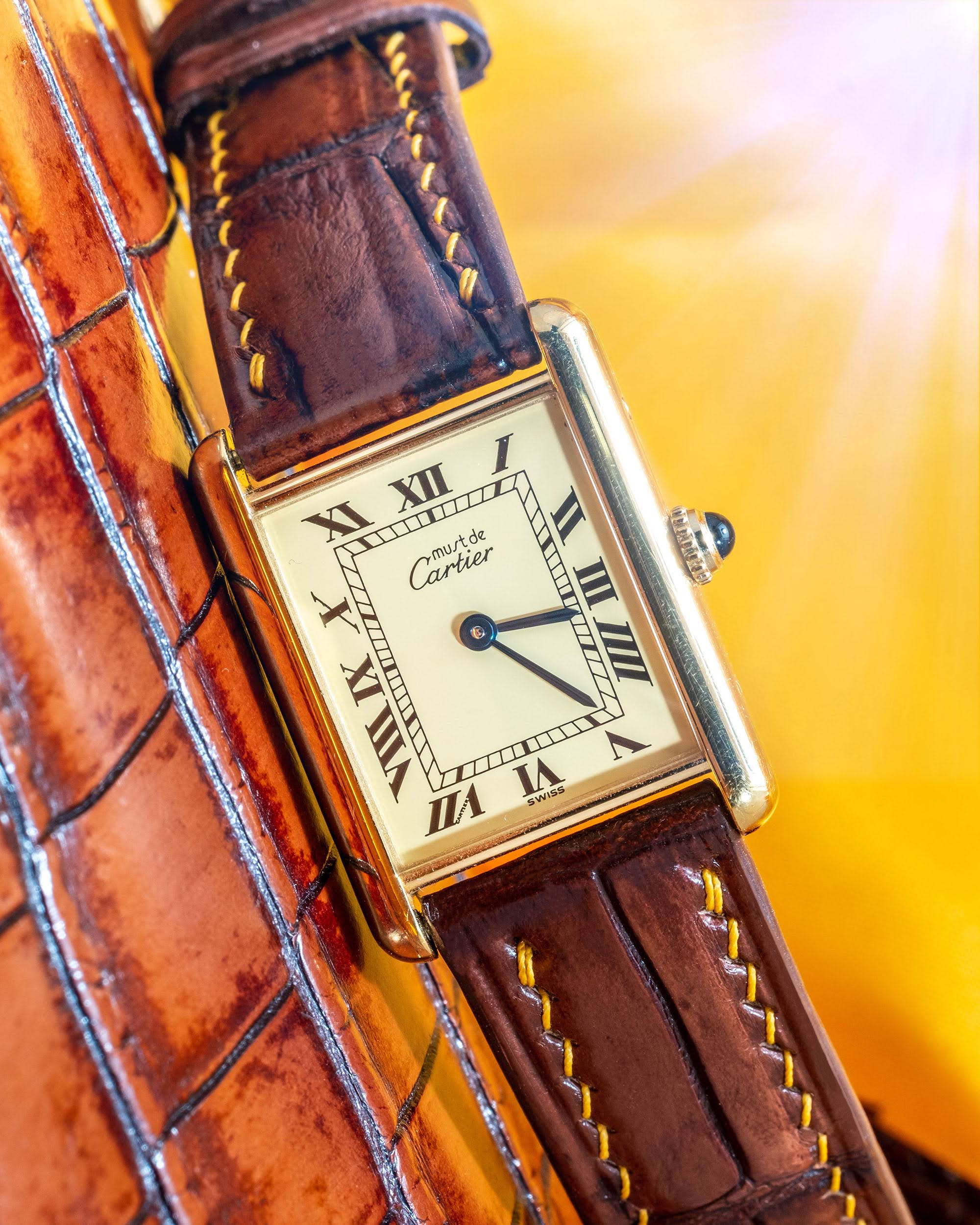 Bespoke Watch Strap in 2 Tone Dark Brown Crocodile – Solitaire Official