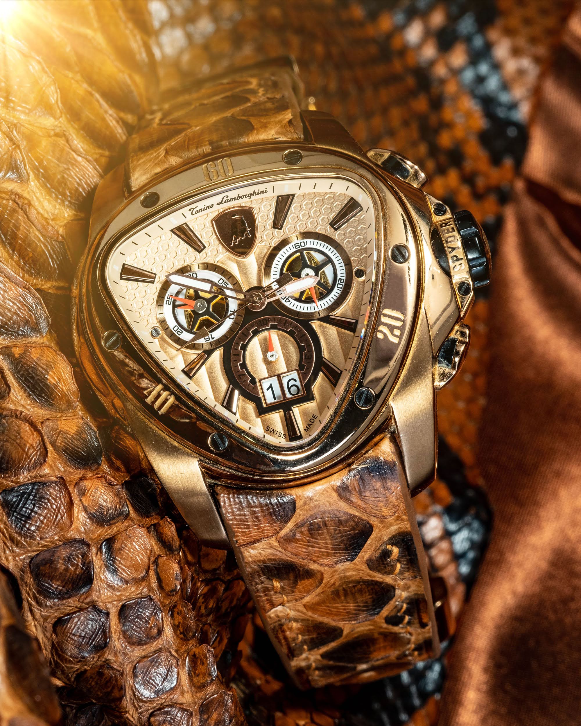 Bespoke Watch Strap in Brown Python – Solitaire Official