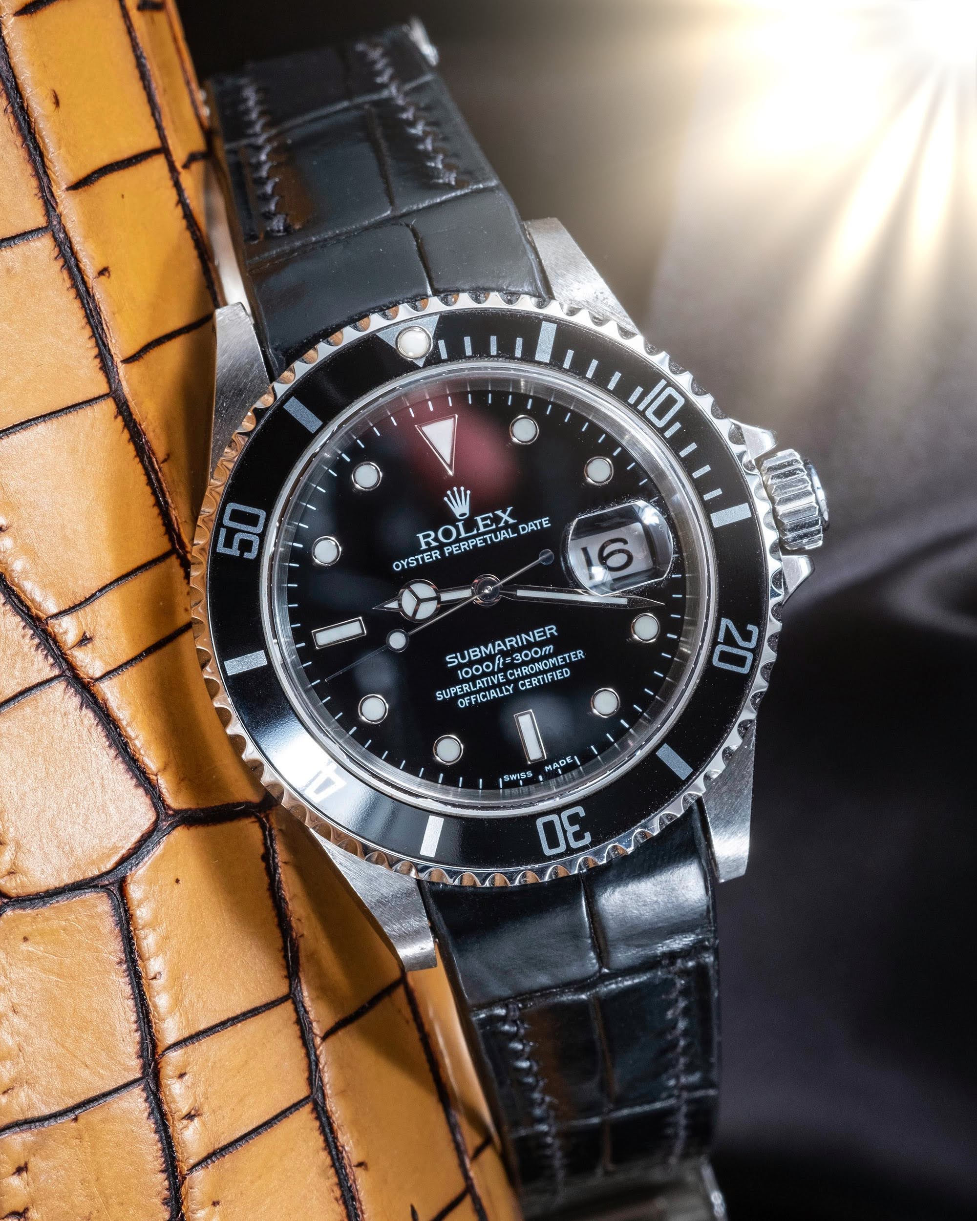 Bespoke Watch Strap in Black Crocodile – Solitaire Official