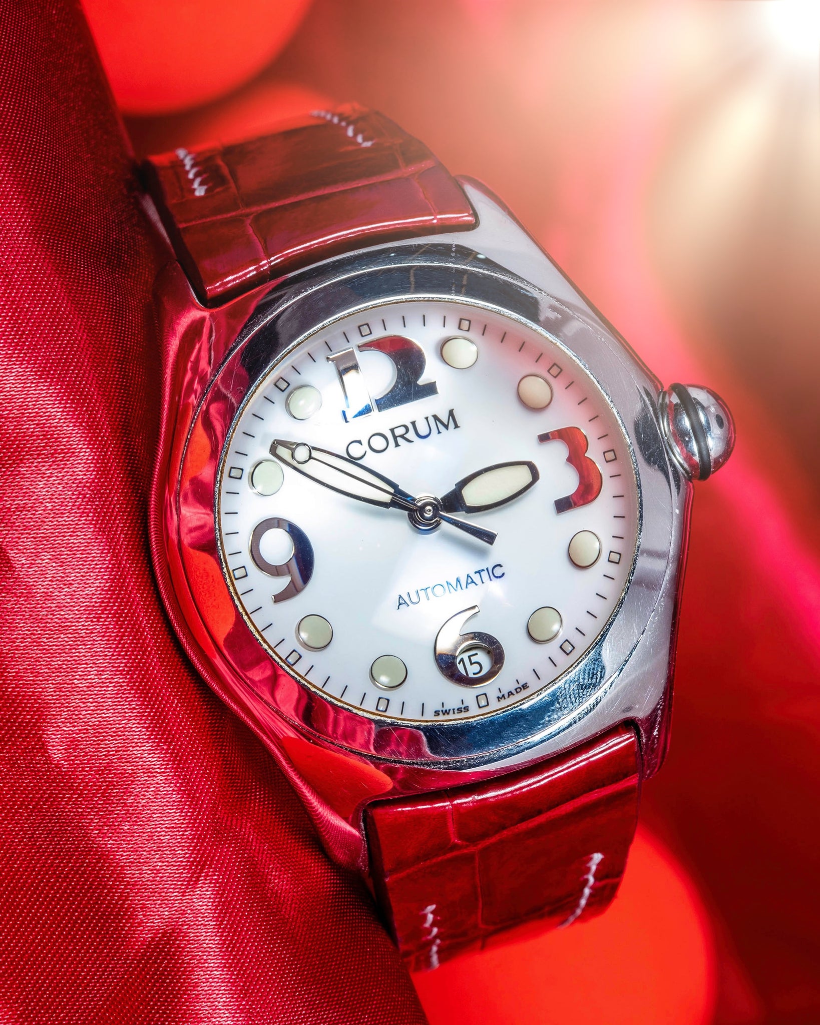Bespoke Watch Strap in Ferrari Red Crocodile – Solitaire Official