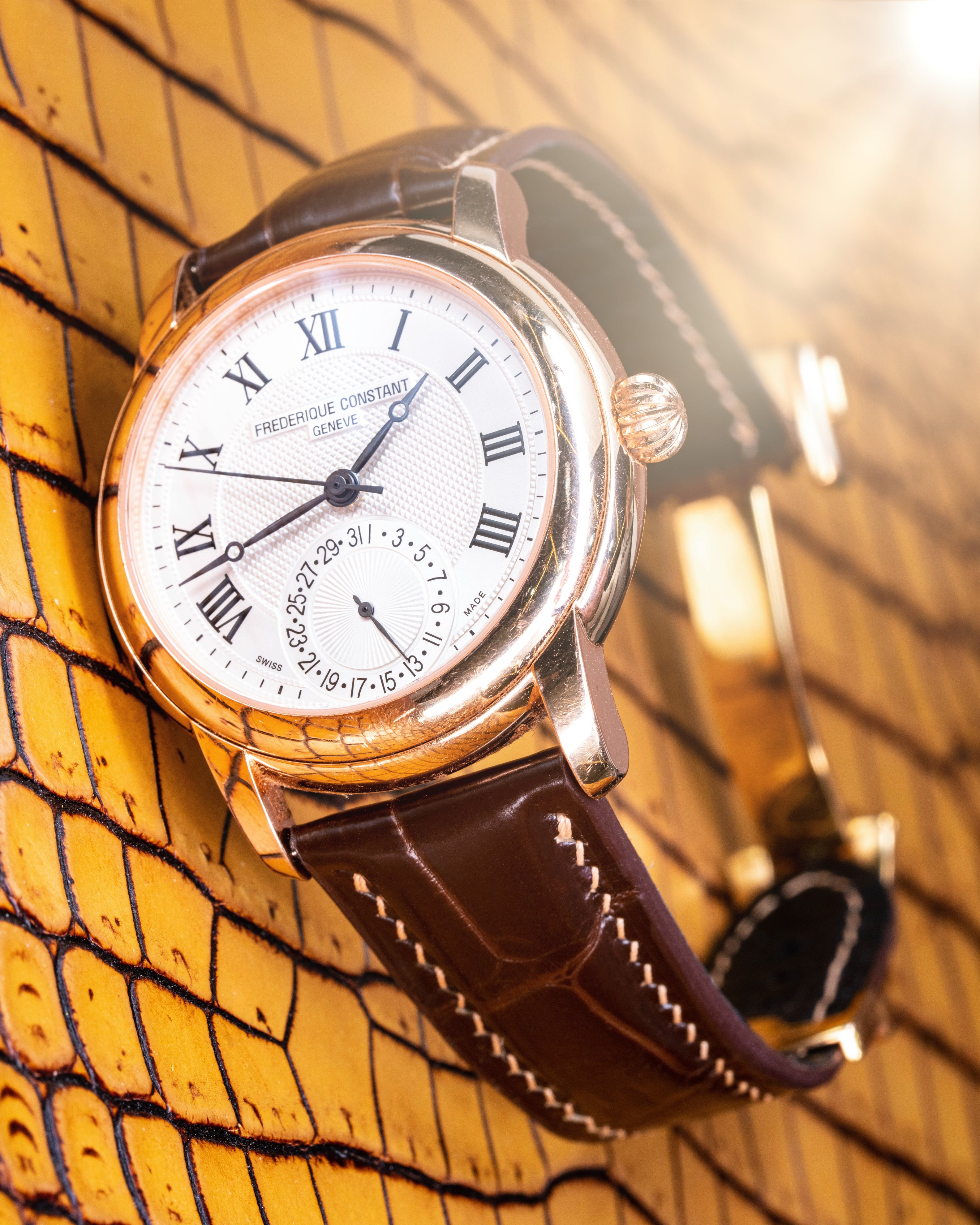 Bespoke Watch Strap in Chocolate Brown Crocodile – Solitaire Official