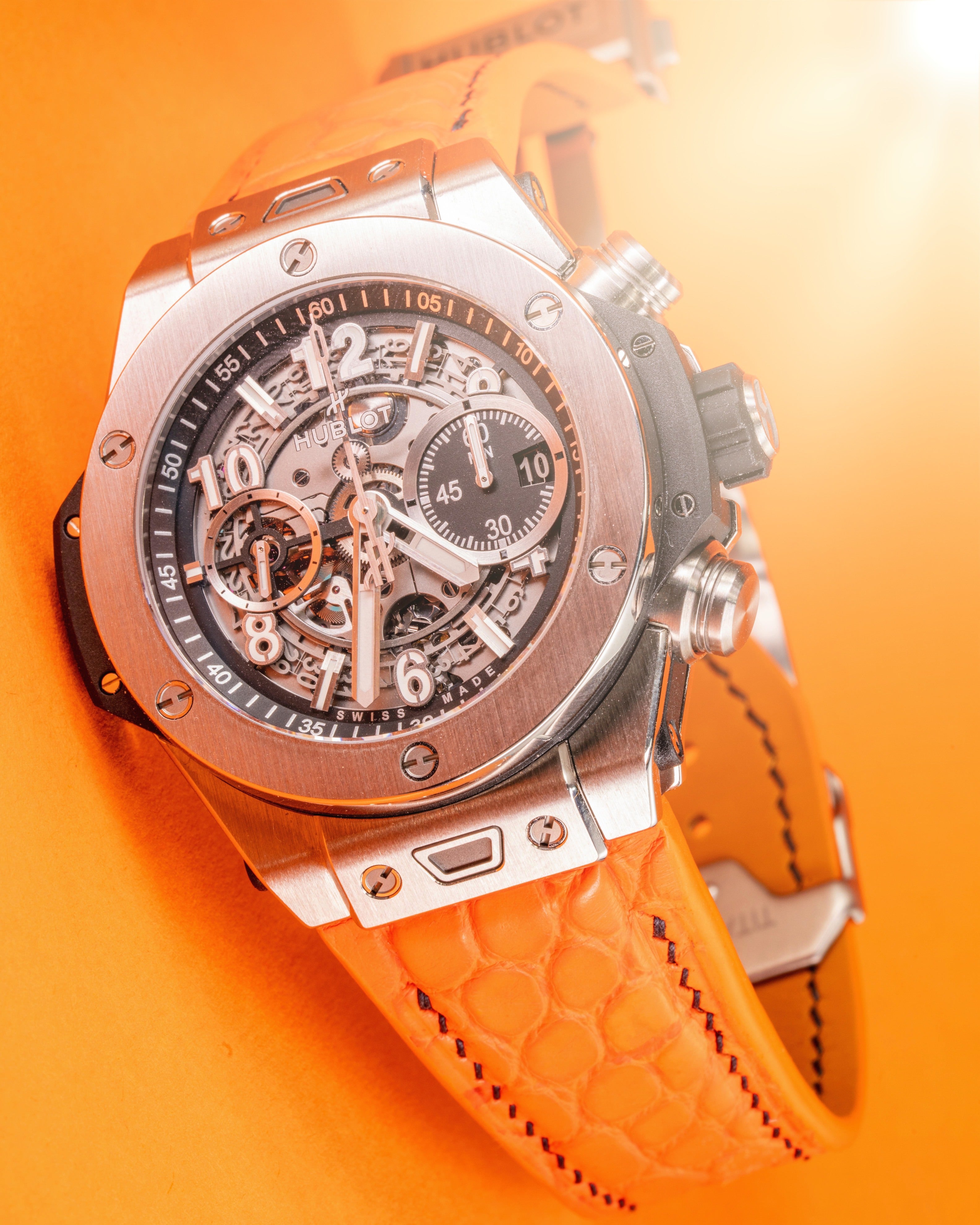 Bespoke Watch Strap in Volcanic Orange Alligator – Solitaire Official