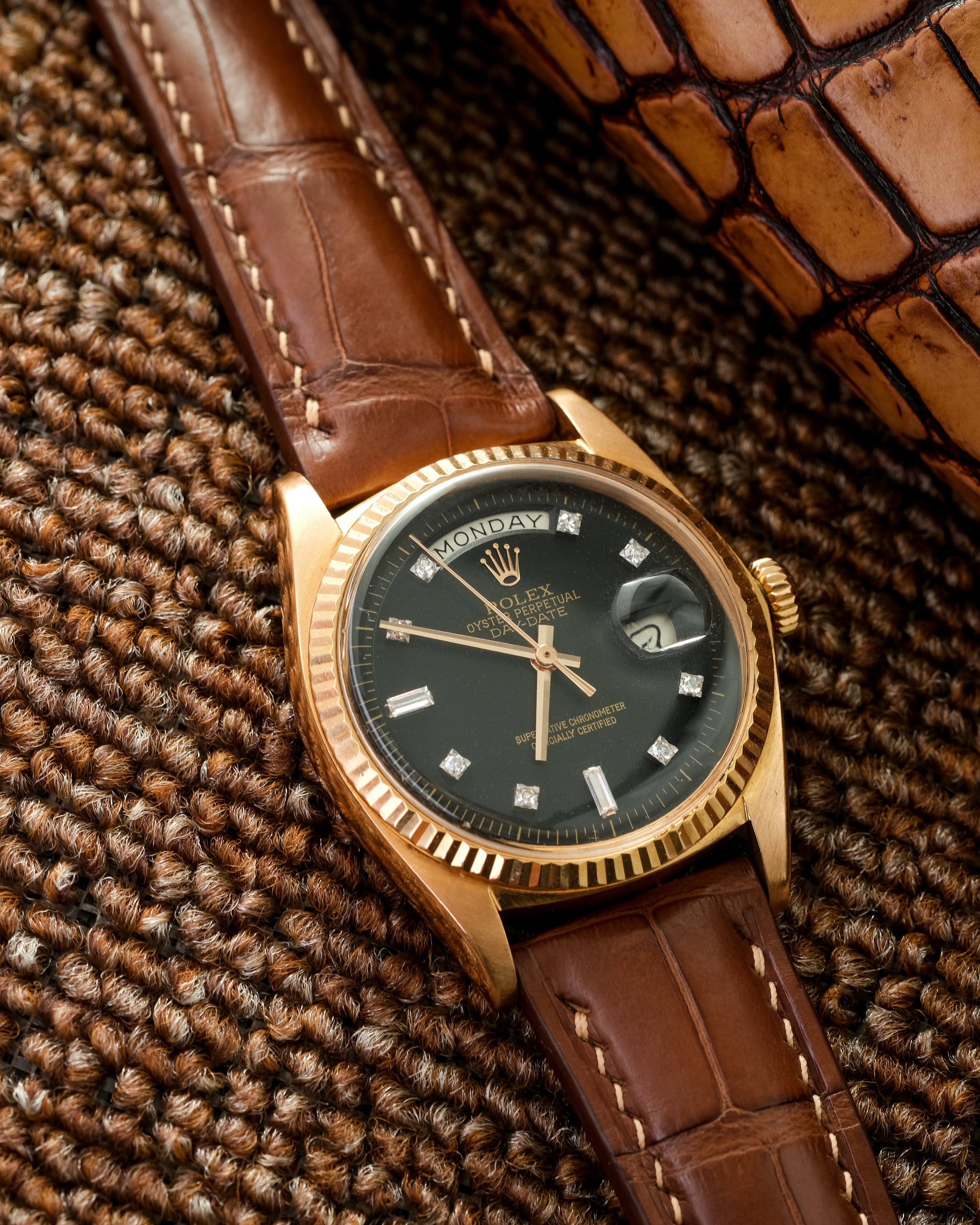 Bespoke Watch Strap in Brown Crocodile – Solitaire Official