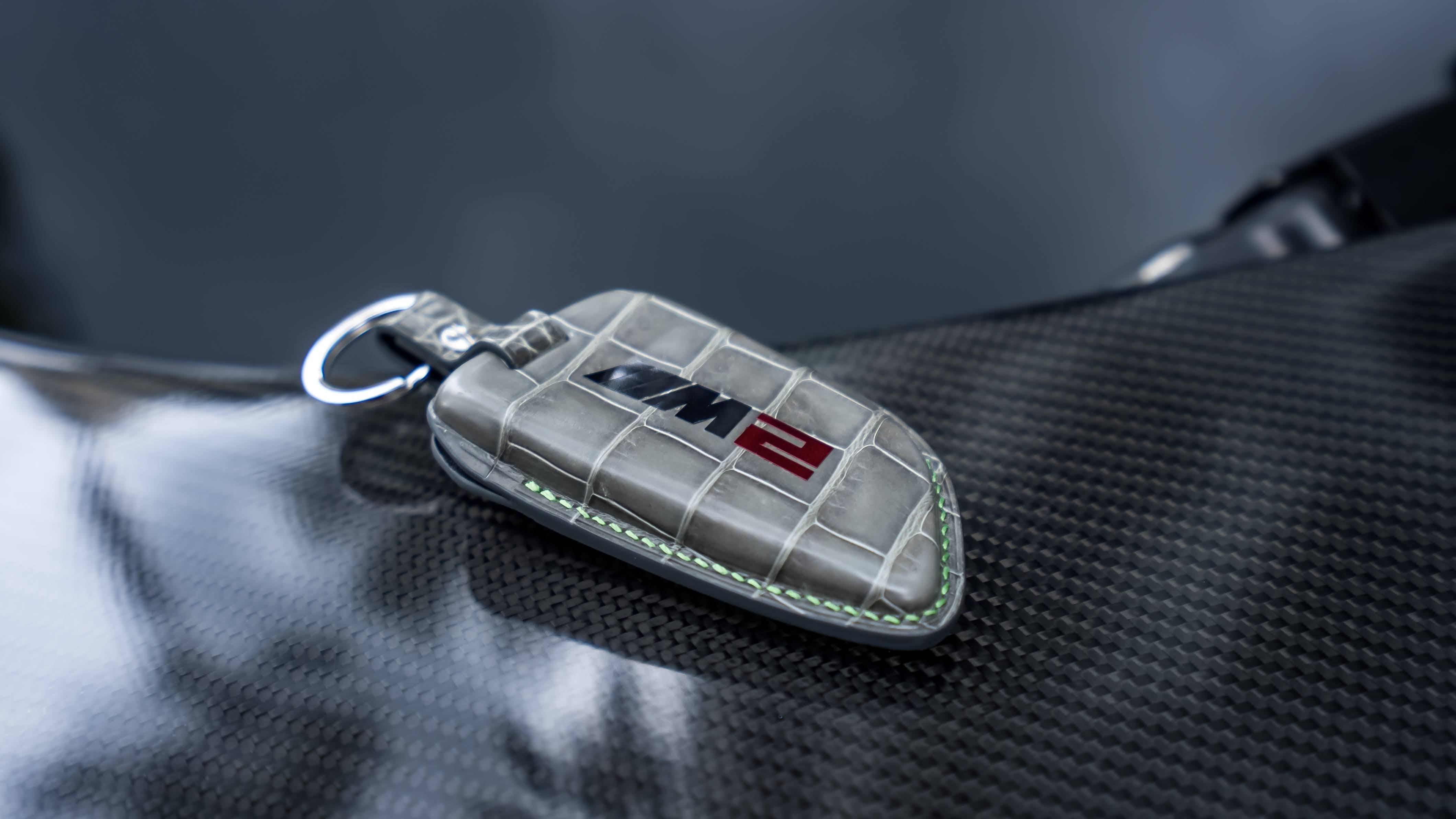 Bespoke Key Fob Cover in Grey Crocodile – Solitaire Official