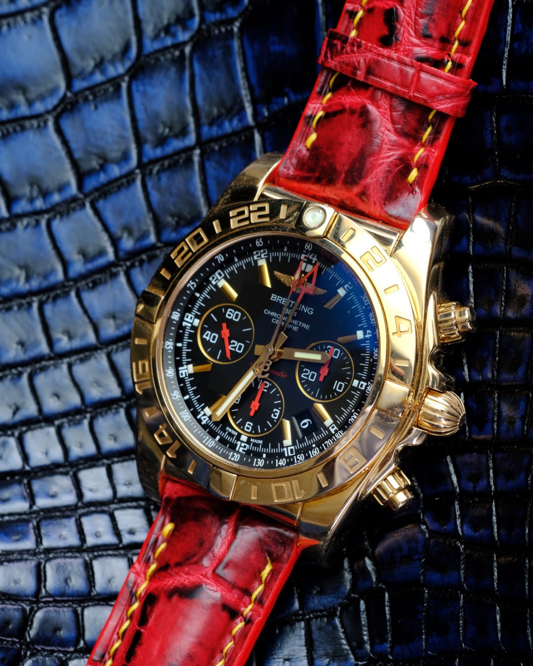 Bespoke Watch Strap in Red Himalayan Crocodile – Solitaire Official