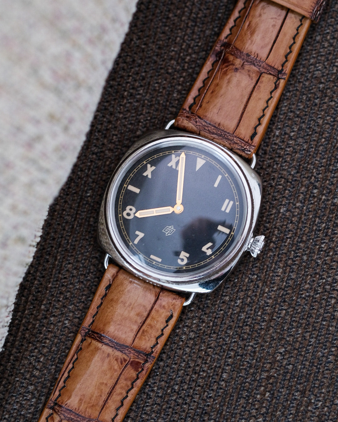 Bespoke Watch Strap in 2 Tone Chestnut Brown Crocodile – Solitaire Official