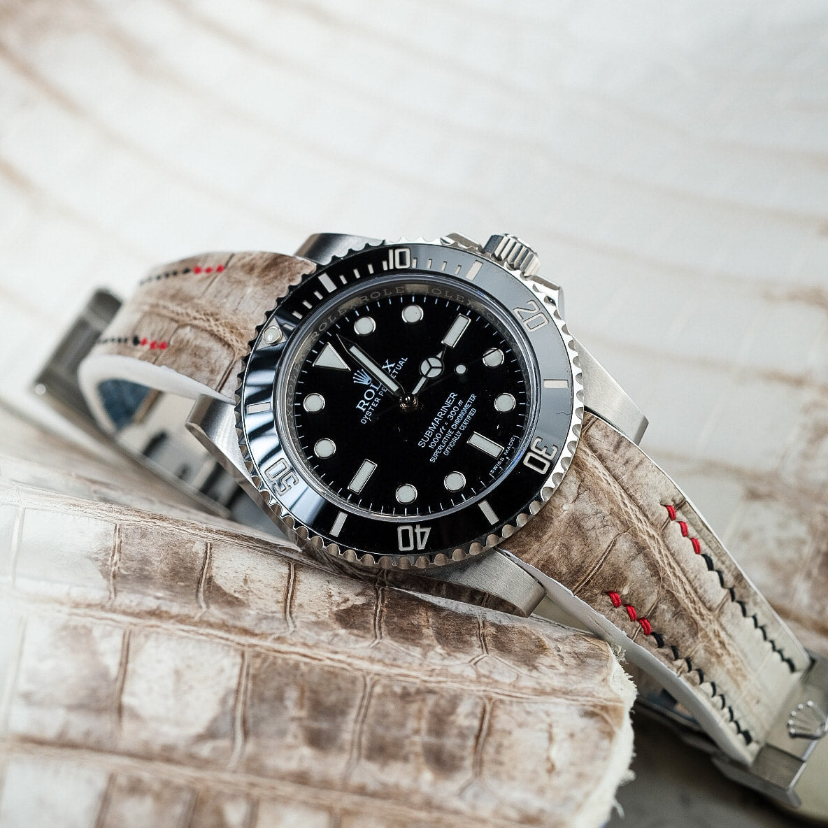 Bespoke Watch Strap in Natural Himalayan Crocodile – Solitaire Official