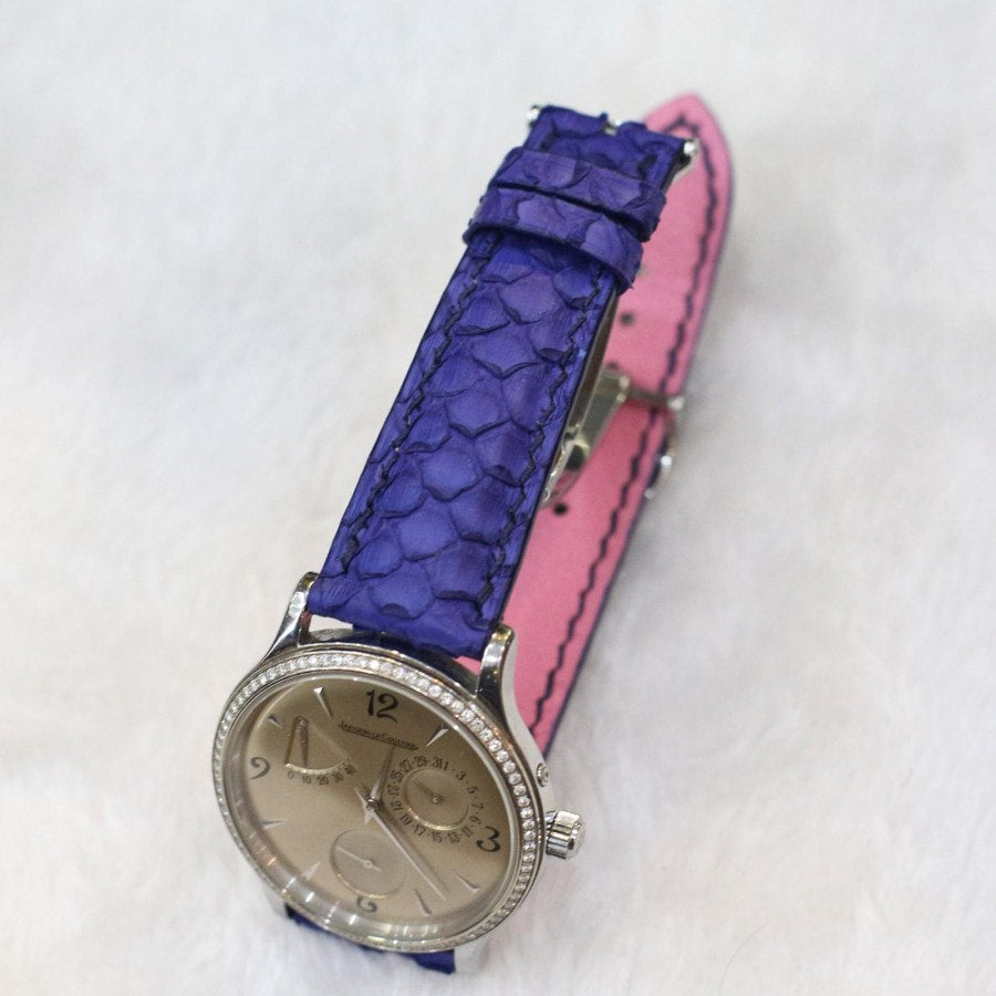 Bespoke Watch Strap In Purple Python – Solitaire Official